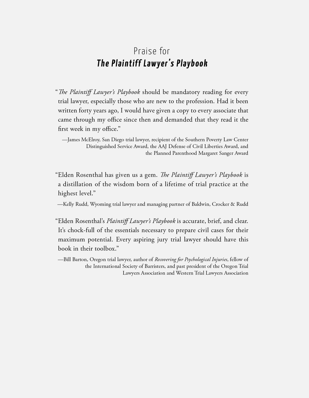 The Plaintiff Lawyer's Playbook